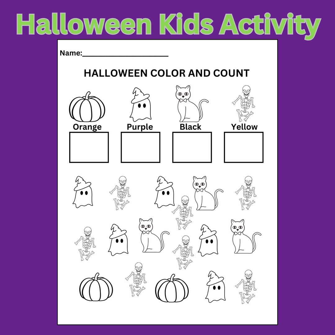 Halloween Printables,halloween Worksheets for Kids, Fall Printables ...