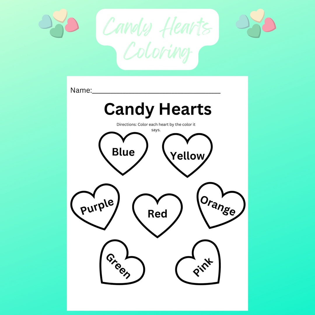 Valentine's Day Worksheets, Kids Worksheets, Coloring by Color Name ...