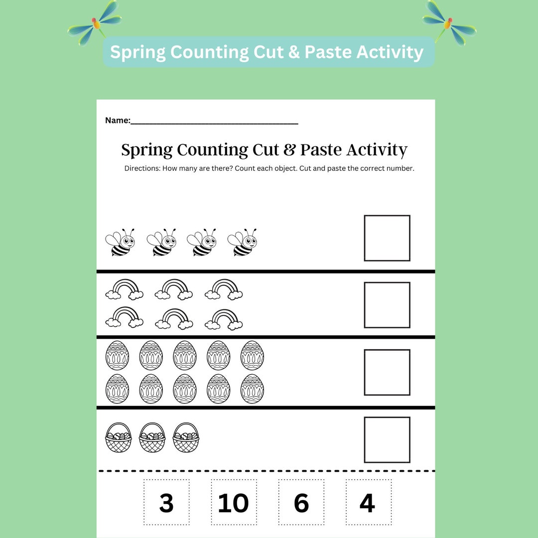 Spring Worksheet, Spring Activity, Cut & Paste Activity, Instant ...