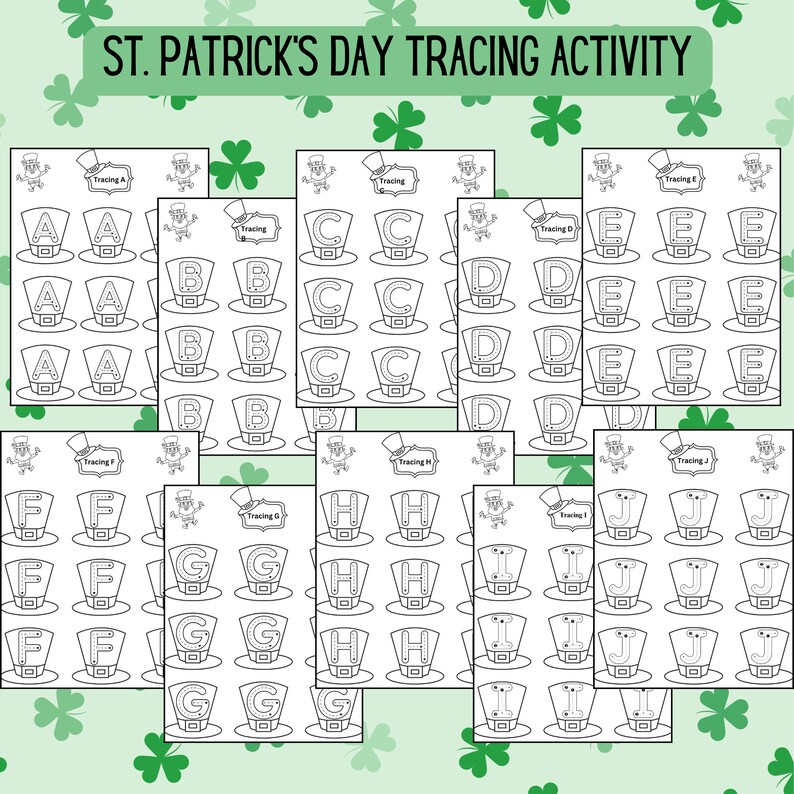 Tracing A-Z, Printable, Kids Worksheets, Tracing Activity, St. Patrick ...