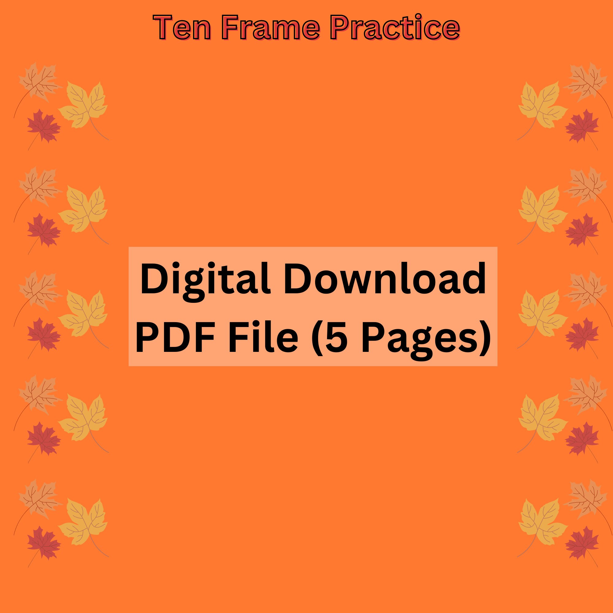 Fall Activity, Math Worksheets, Ten Frame Practice, Kindergarten ...