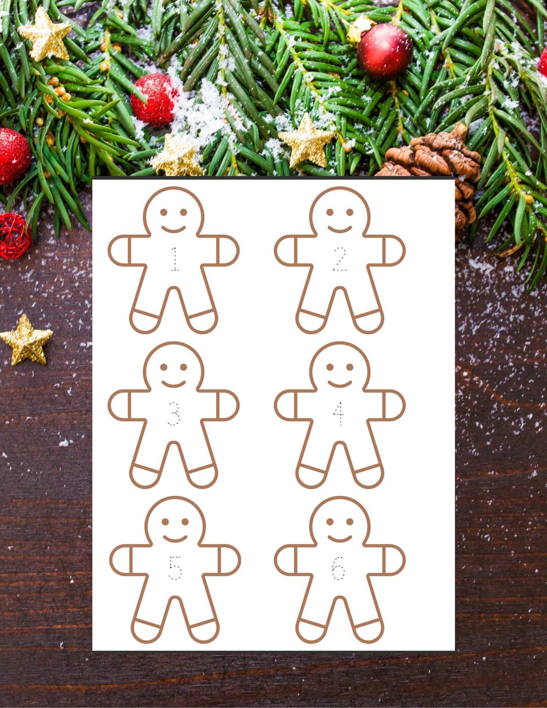 Gingerbread Men Tracing Numbers 1-100, Christmas Numbers Worksheet ...