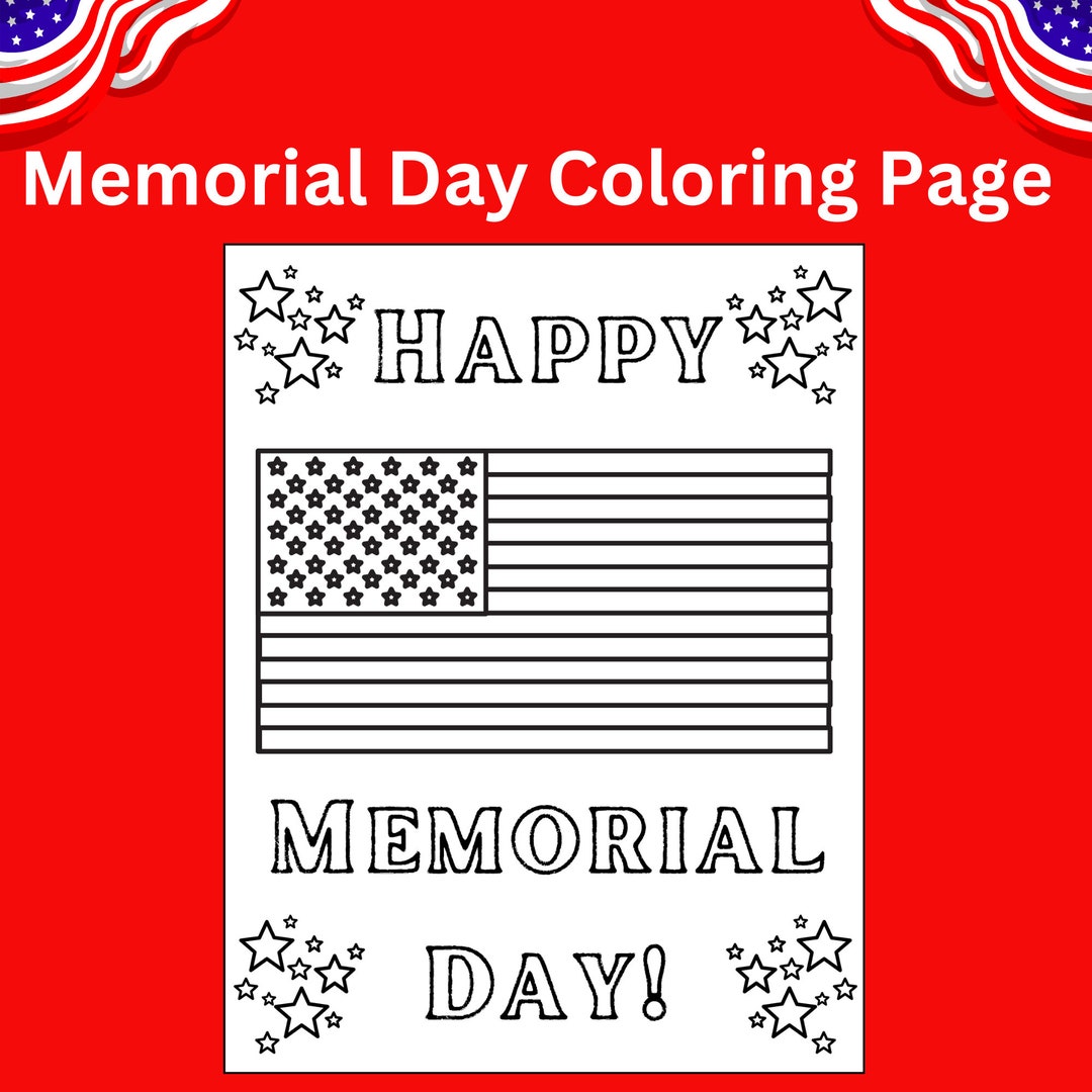 Memorial Day Coloring Page, Memorial Day Printable, Memorial Day ...
