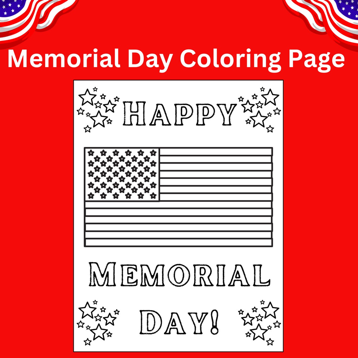 Memorial Day Coloring Page, Memorial Day Printable, Memorial Day ...