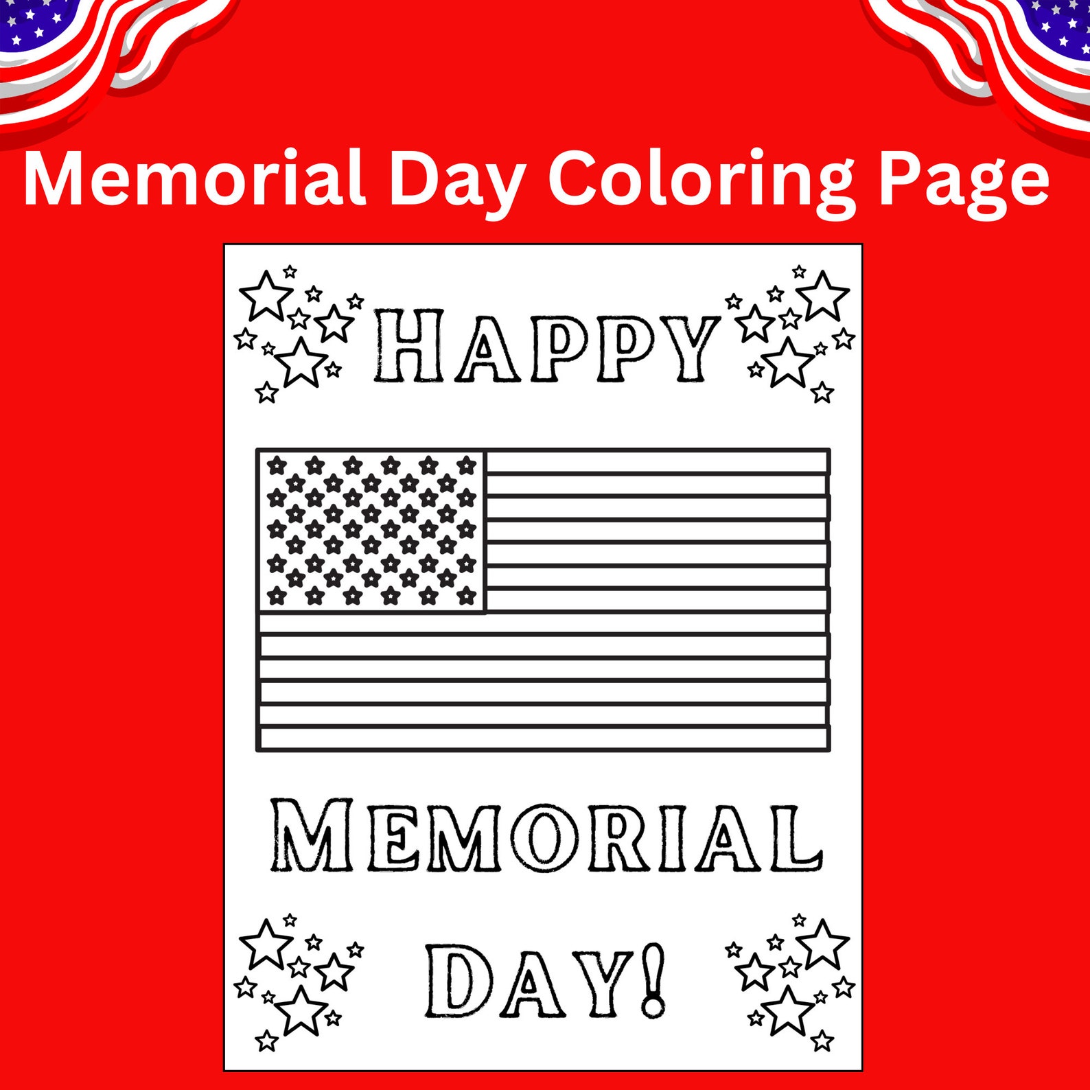 Memorial Day Coloring Page, Memorial Day Printable, Memorial Day ...