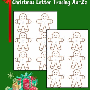 Gingerbread Men Tracing Letters, Christmas Tracing Letters Worksheet ...
