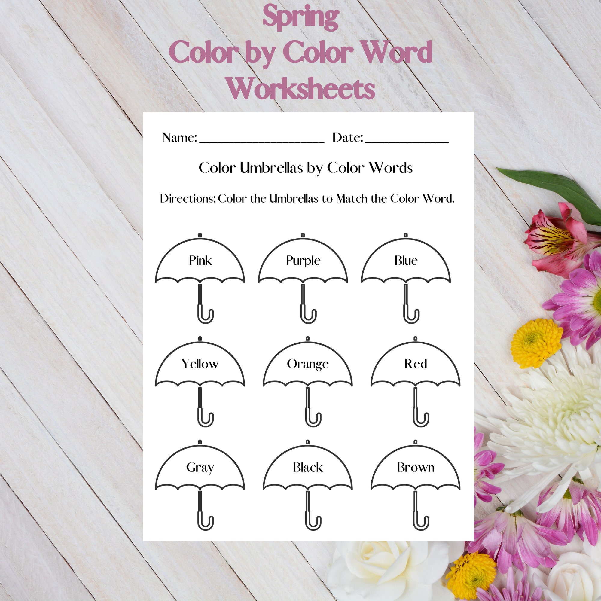Spring Printable,kindergarten Worksheet,homeschool Worksheet,prek ...