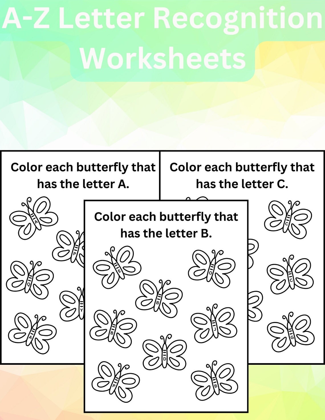 Letter Recognition Worksheet,alphabet Printable,kindergarten Worksheet ...