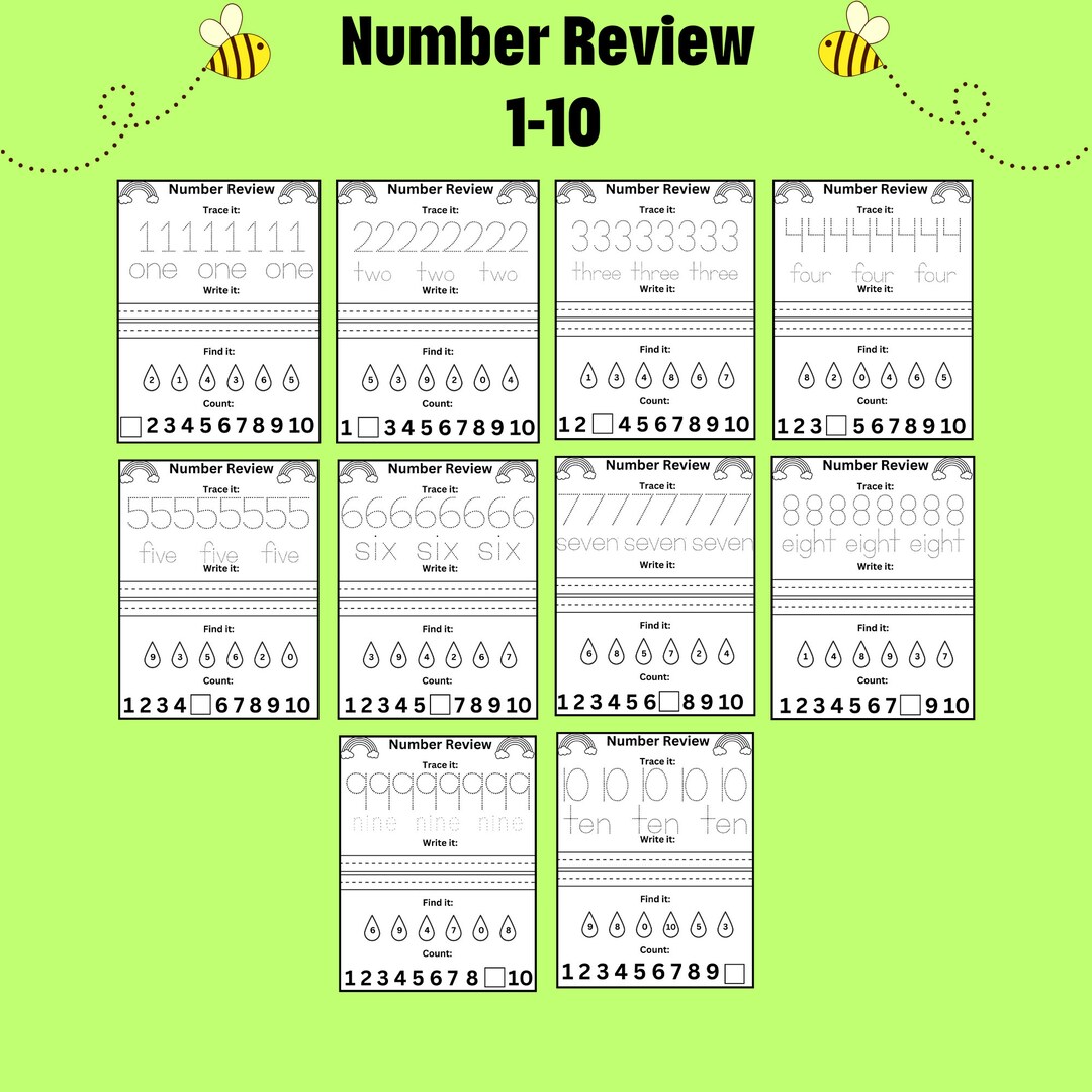Spring Worksheets, Spring Printable, Kindergarten, Prek, Number Review ...