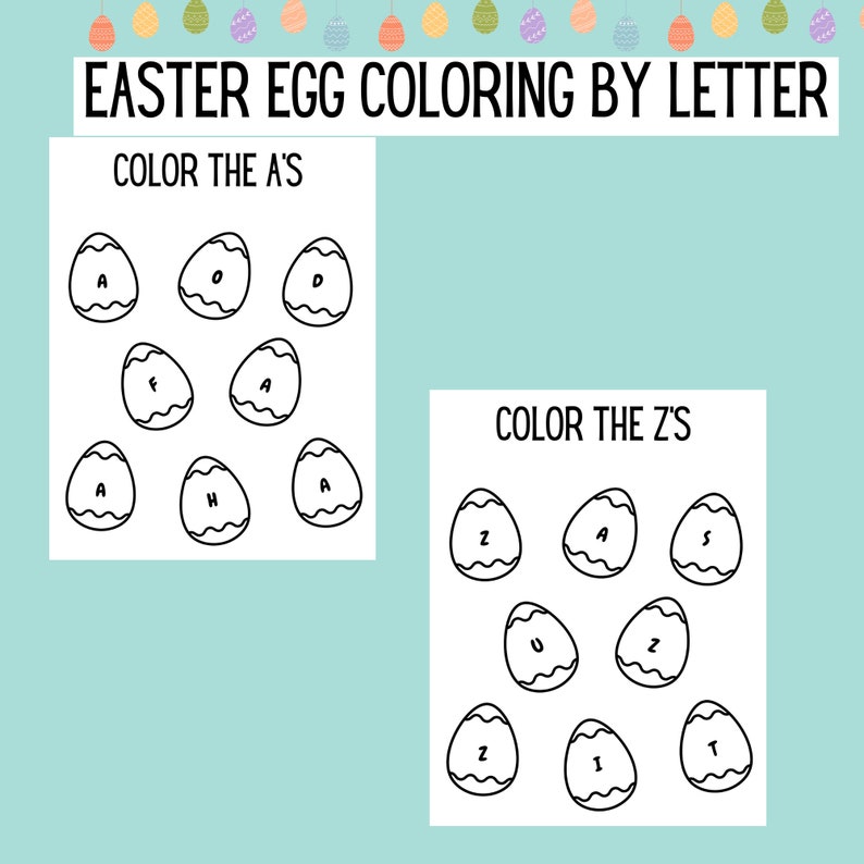 Easter Worksheet, Kindergarten Worksheet, Preschool Worksheet, Letter ...