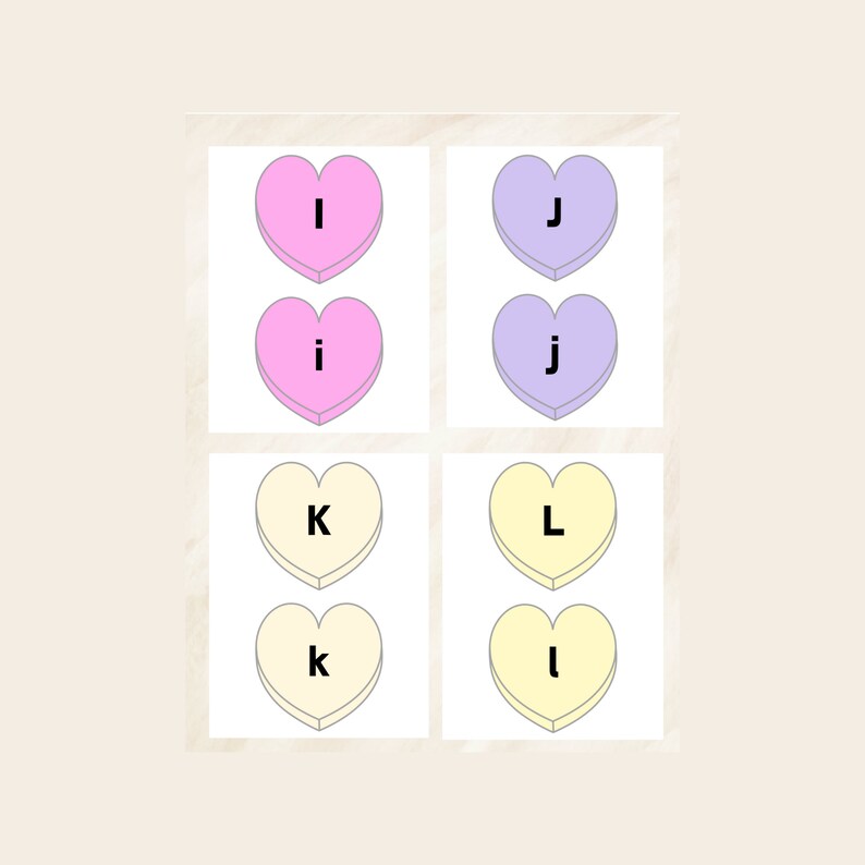 Printable Valentine's Day, Matching Game, Letter Matching, Preschool ...