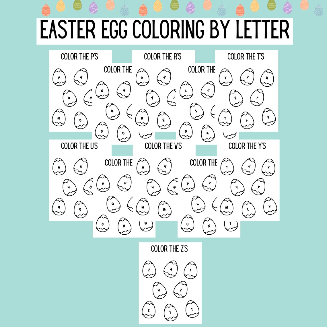 Easter Worksheet, Kindergarten Worksheet, Preschool Worksheet, Letter ...