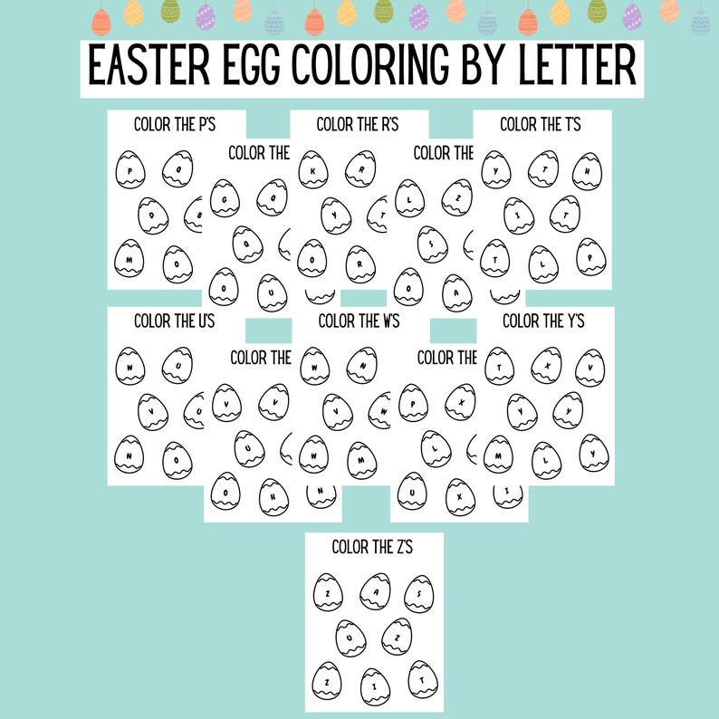 Easter Worksheet, Kindergarten Worksheet, Preschool Worksheet, Letter ...