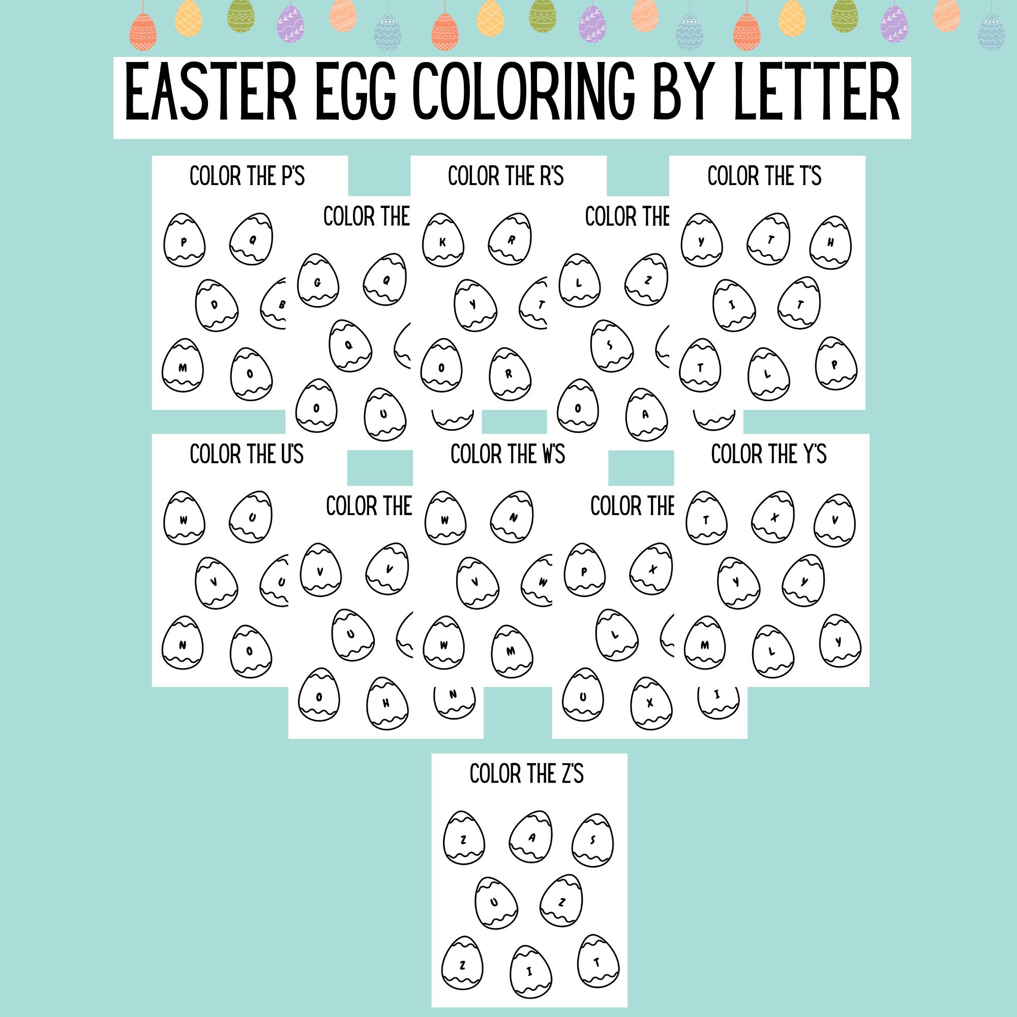 Easter Worksheet, Kindergarten Worksheet, Preschool Worksheet, Letter ...