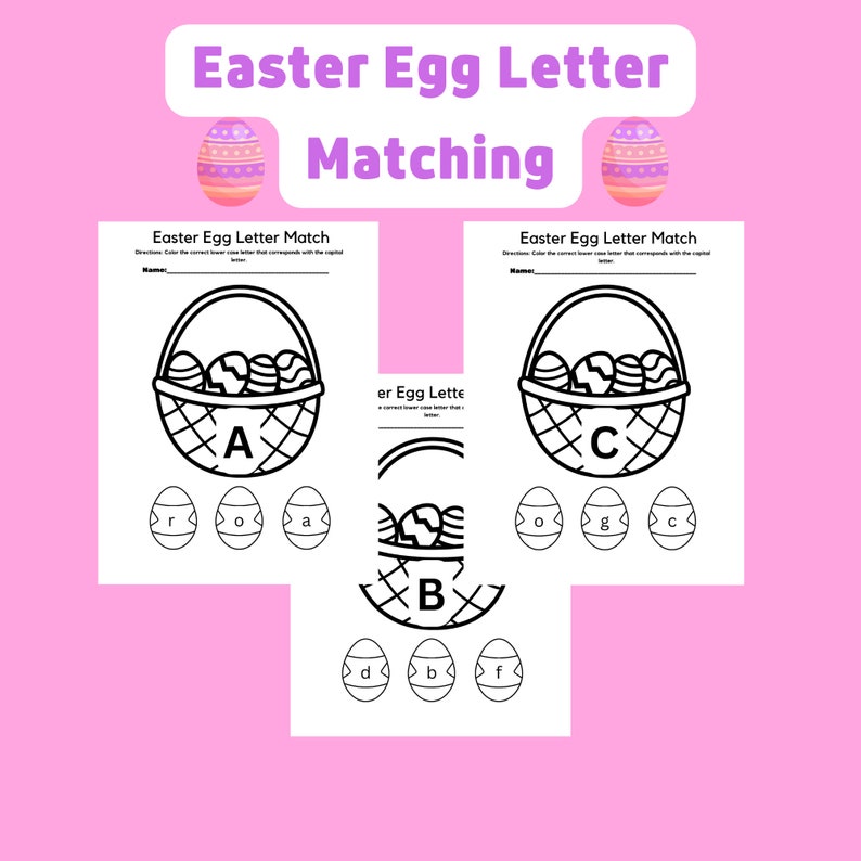 Letter Matching, Easter Worksheets, Kindergarten, Preschool, Easter ...