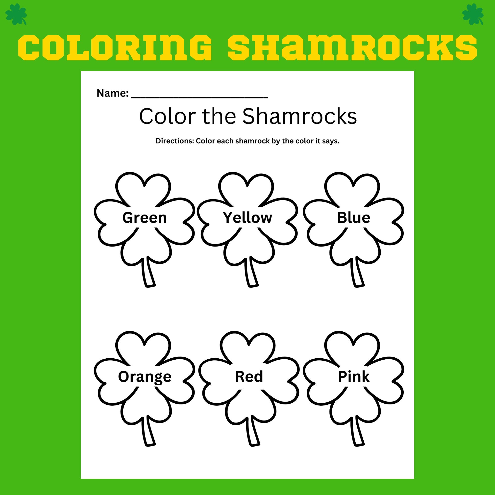 St. Patrick's Day Activities, St. Patrick's Day Worksheet, Kindergarten ...