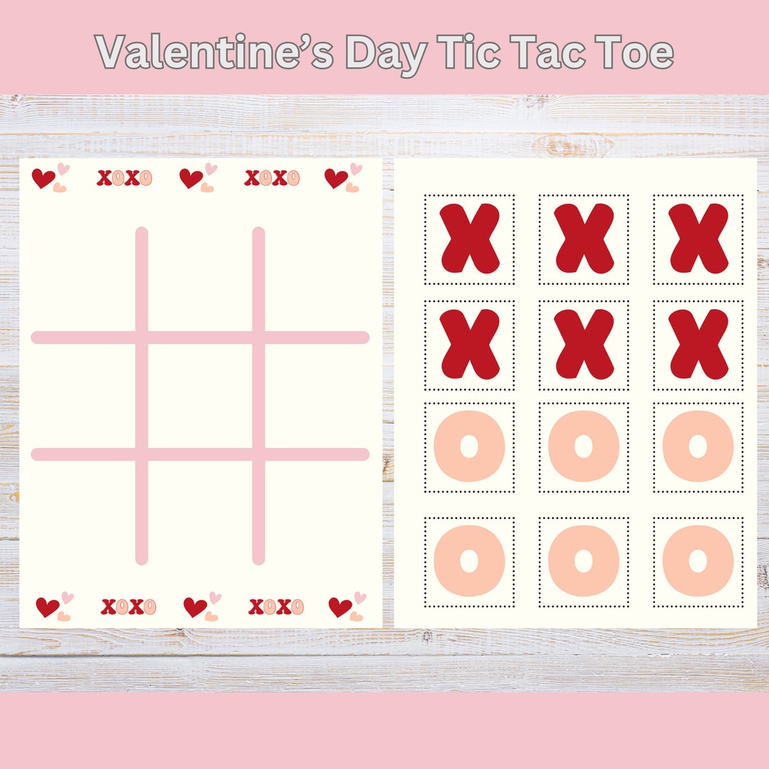 Valentine's Day Tic Tac Toe, Printable, Valentine's Day Game ...