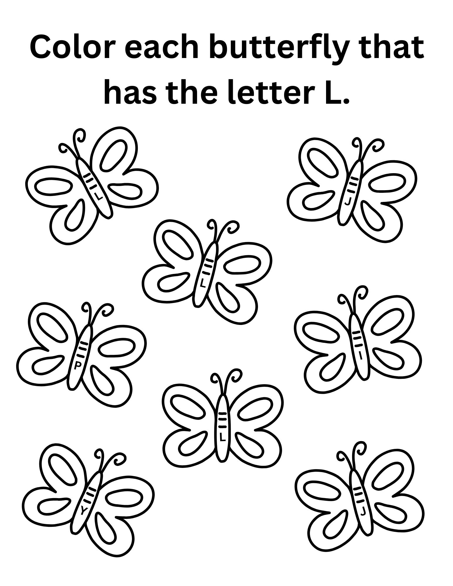 Letter Recognition Worksheet,alphabet Printable,kindergarten Worksheet ...