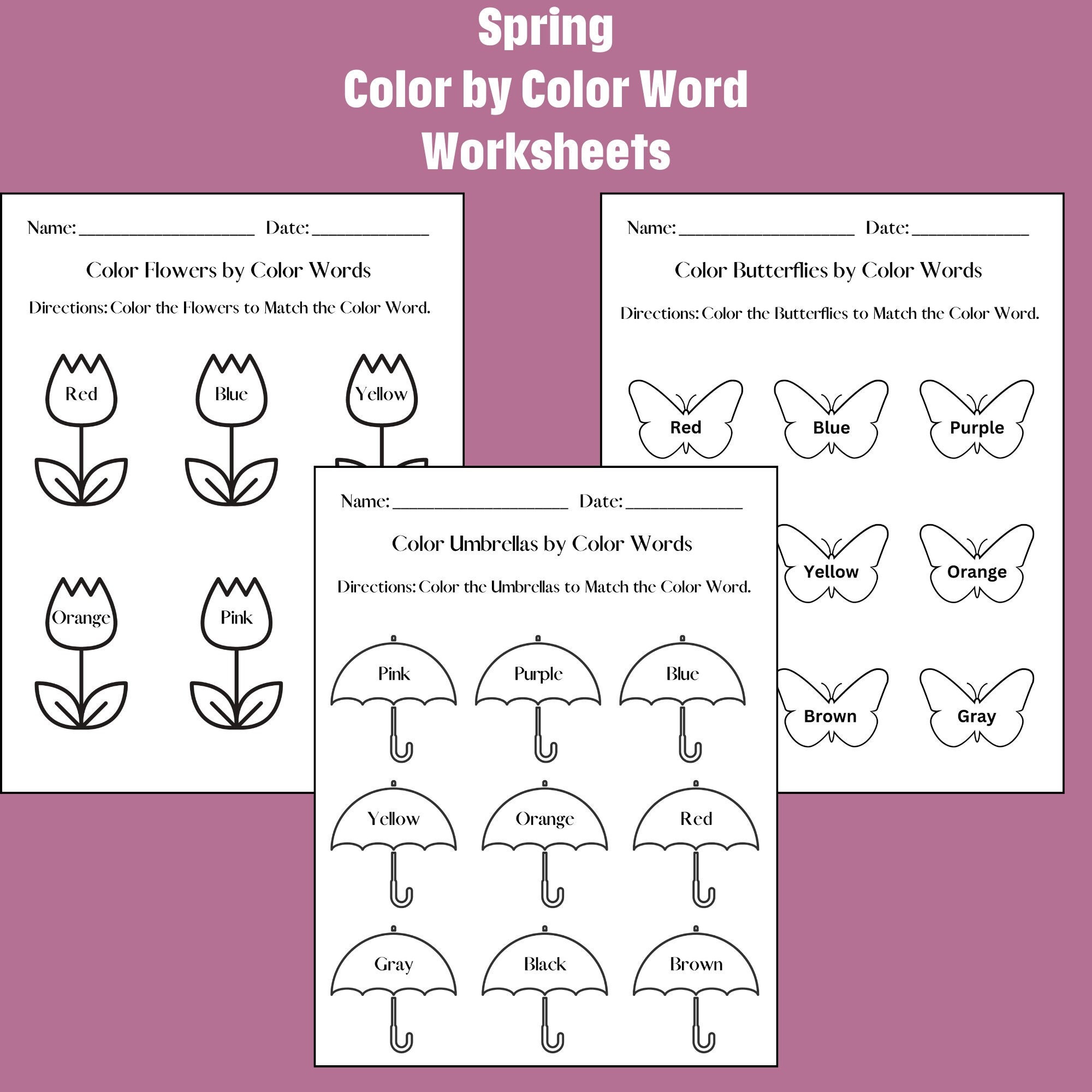 Spring Printable,kindergarten Worksheet,homeschool Worksheet,prek ...