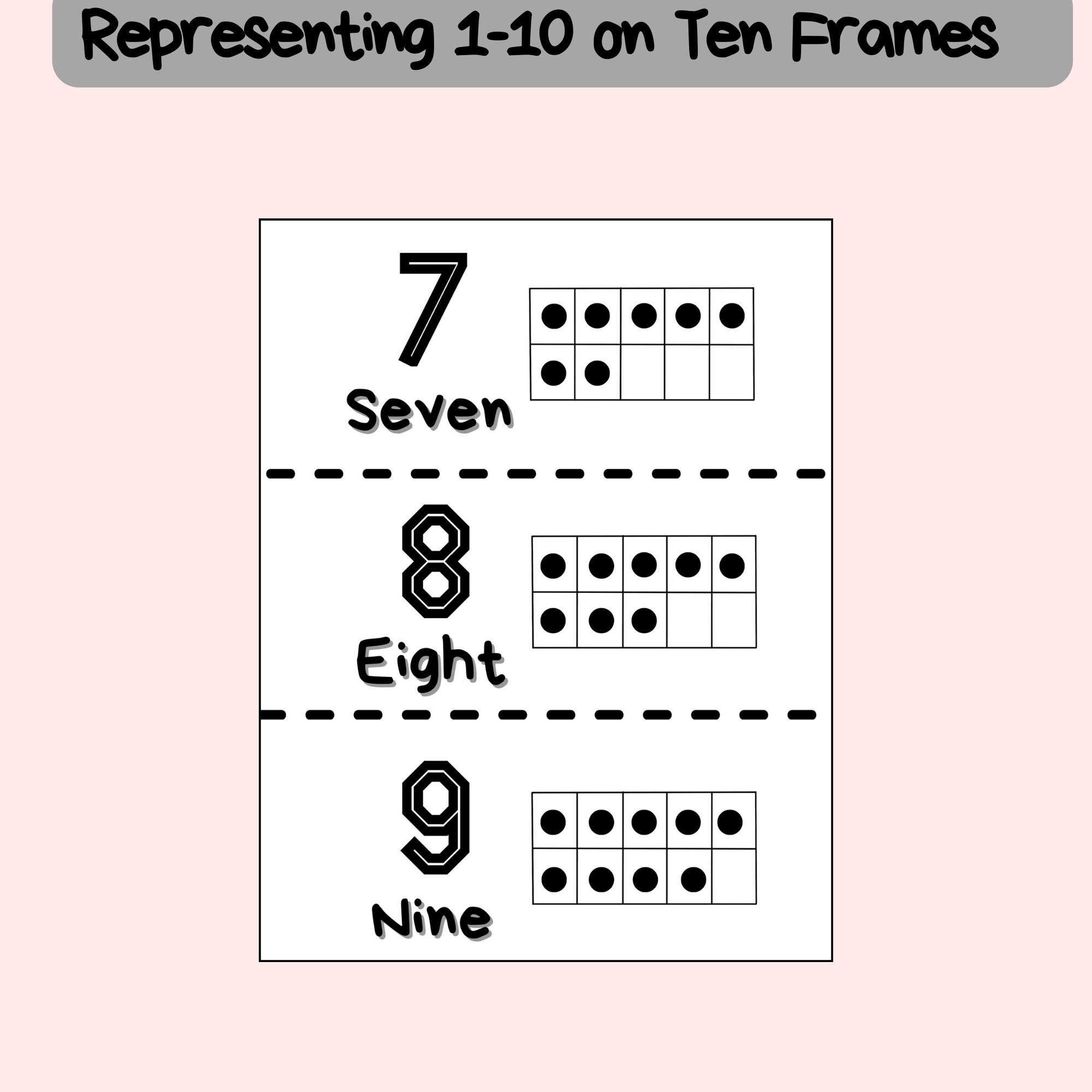 Ten Frames, Ten Frames 1-10, Ten Frame Flashcards,ten Frame Flip Book ...