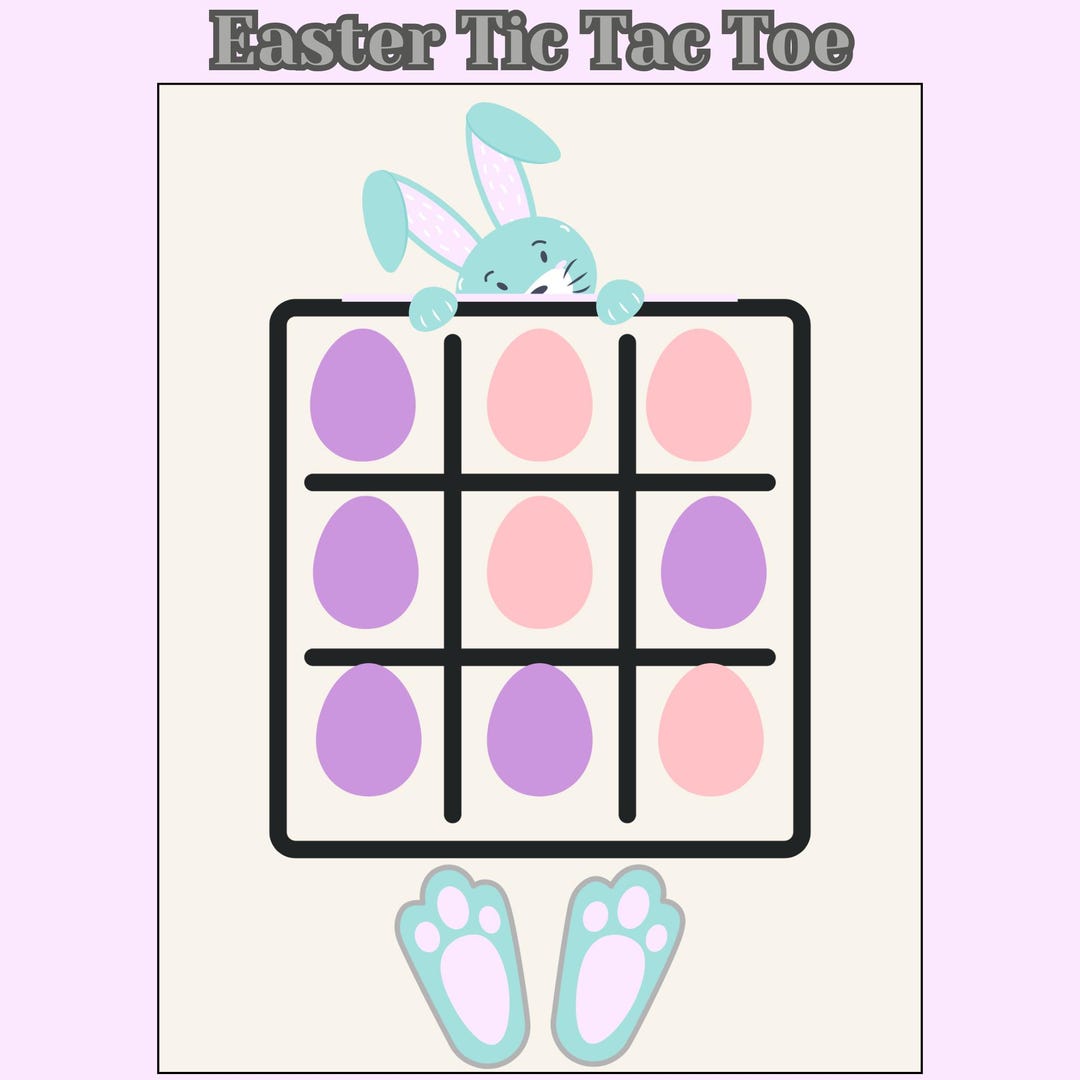 Kids Easter Tic Tac Toe Printable | Fun & Easy Easter Game for Kids ...