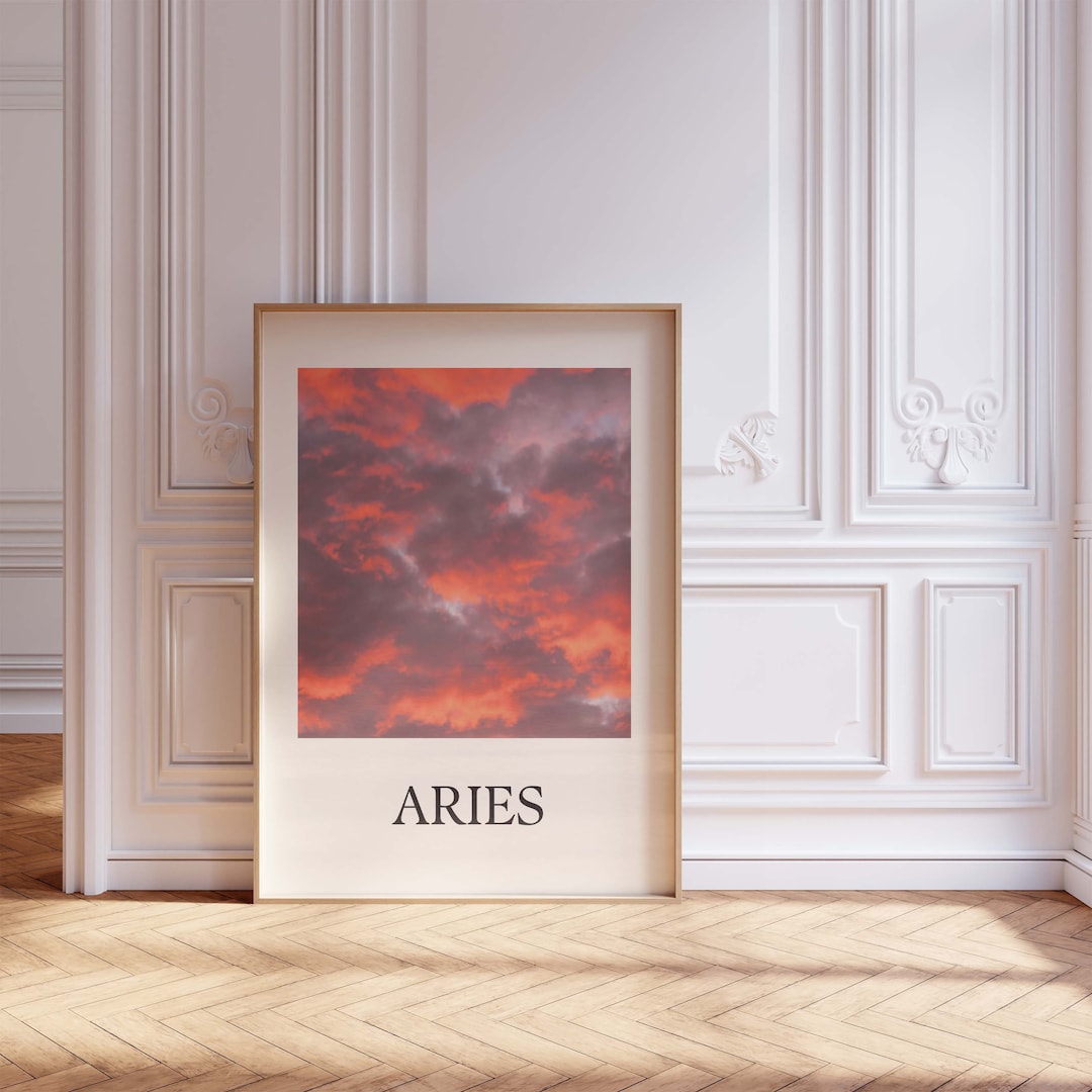 Aries Aesthetic Print, Trendy Zodiac Decor, Spring Baby Art, Astrology ...