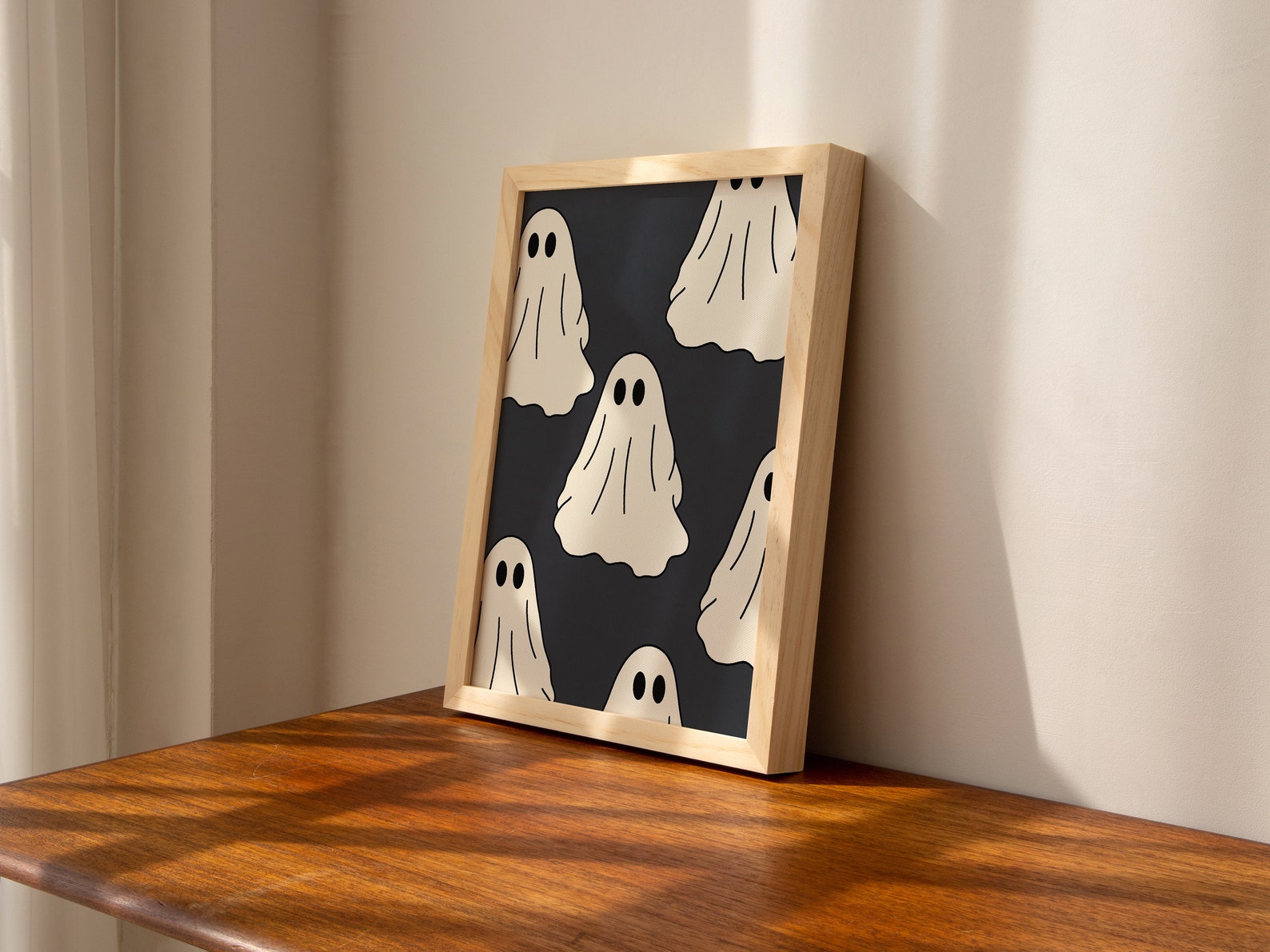 Ghost Print, Halloween Wall Decor, Printable Ghost Art, Cute Ghost Art ...