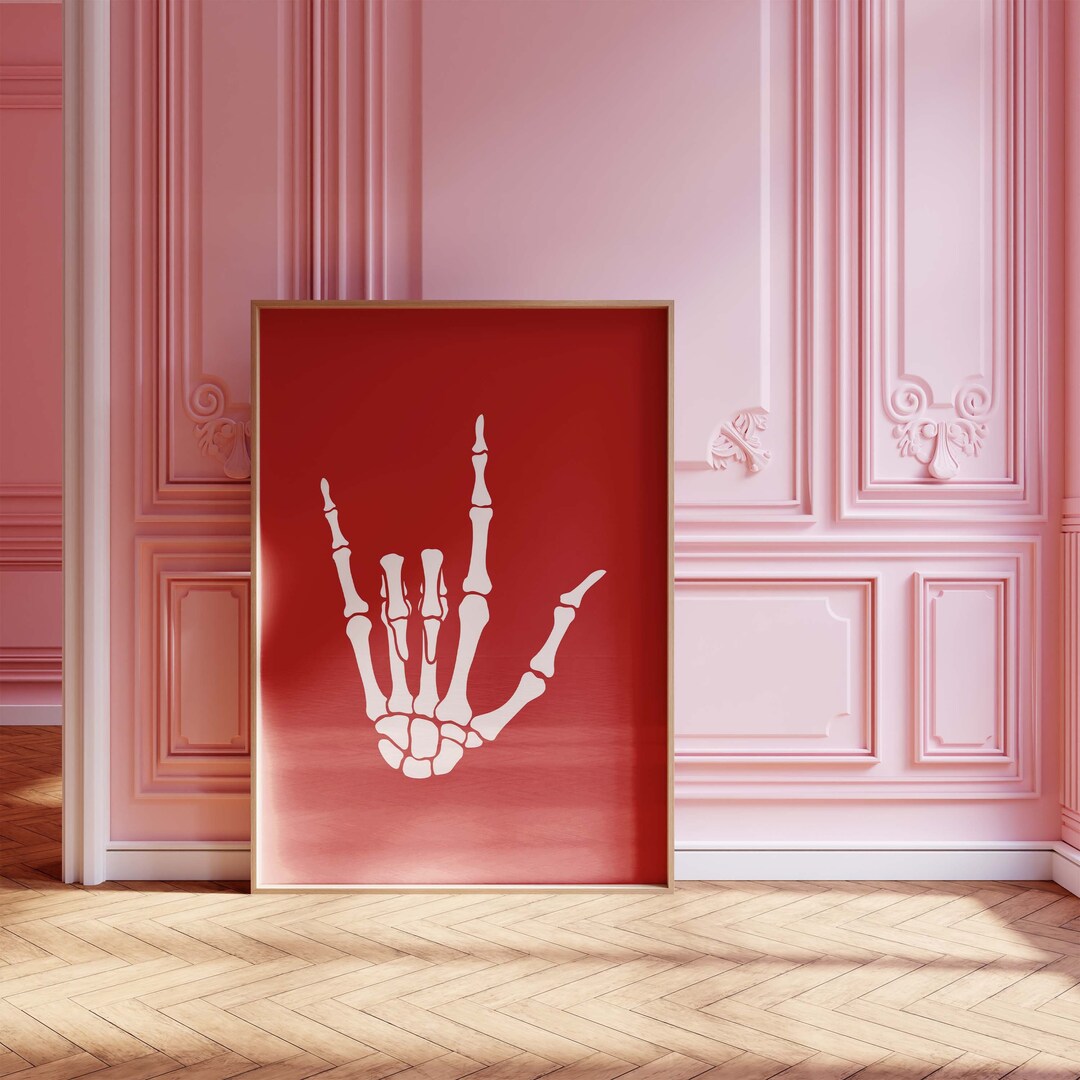 Valentine Skeleton Print, I Love You Sign Language, Skeleton Love Print ...