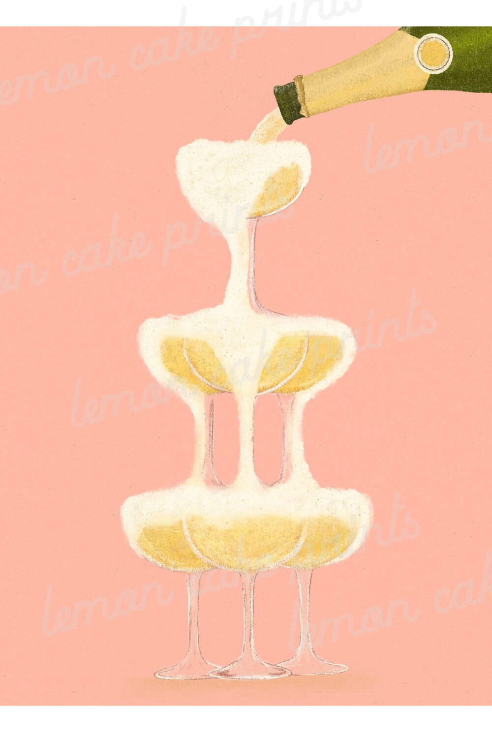 Champagne Tower Print, Prosecco Wall Art, Printable Champagne Wall Art ...