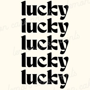 Lucky Print, Lettering Wall Art, Printable Quote Decor, Lucky Aesthetic ...