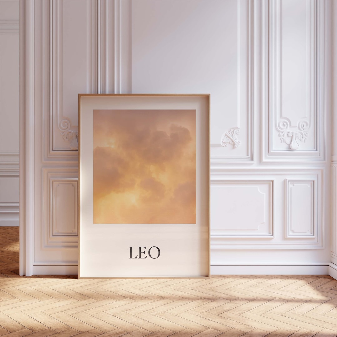 Leo Aesthetic Print, Zodiac Wall Art, Leo Baby Art, July Birthday ...
