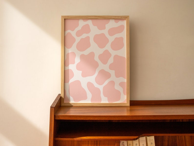 Pink Cow Print Printable Art, Strawberry Cow Wall Art, Wild West Print ...