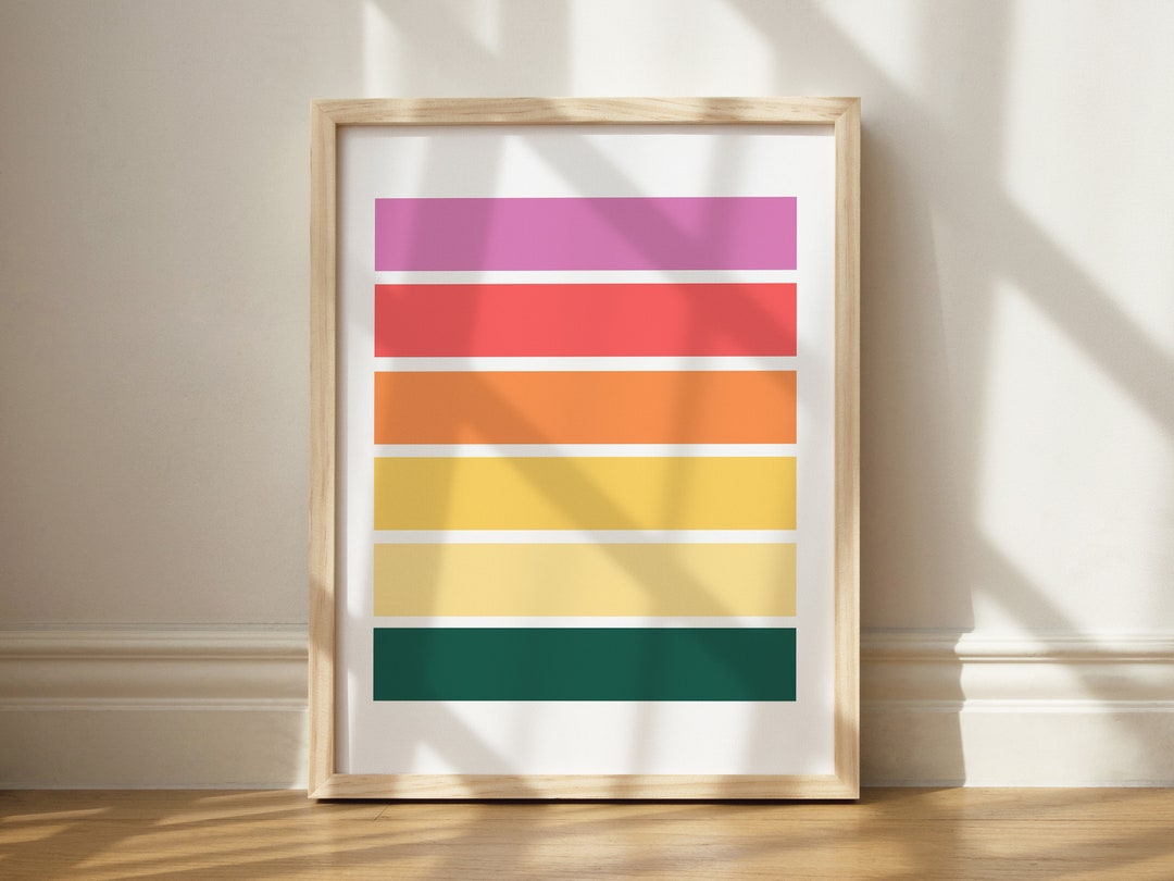 Summer Color Palette Print, Wall Art Printable, Bright Room Decor ...