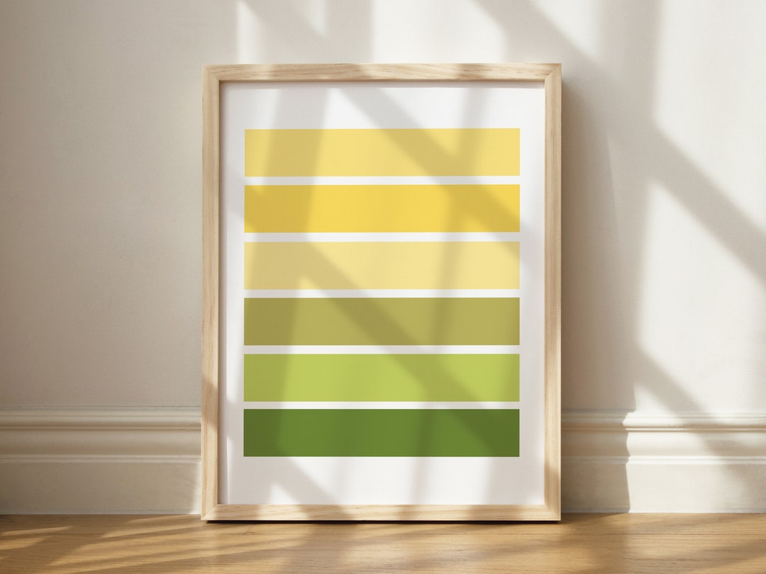 Lemon Color Palette Print, Wall Art Printable, Pantone Living Room ...