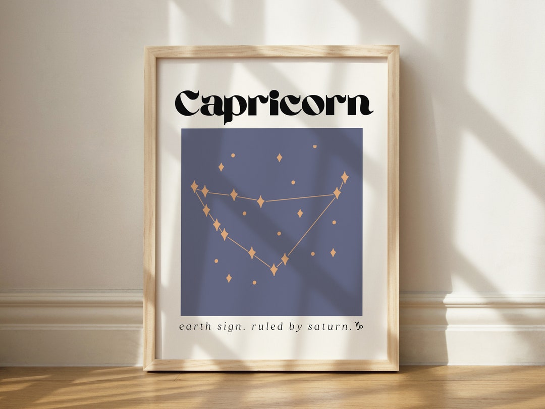 Capricorn Zodiac Print, Capricorn Digital Download, Capricorn ...