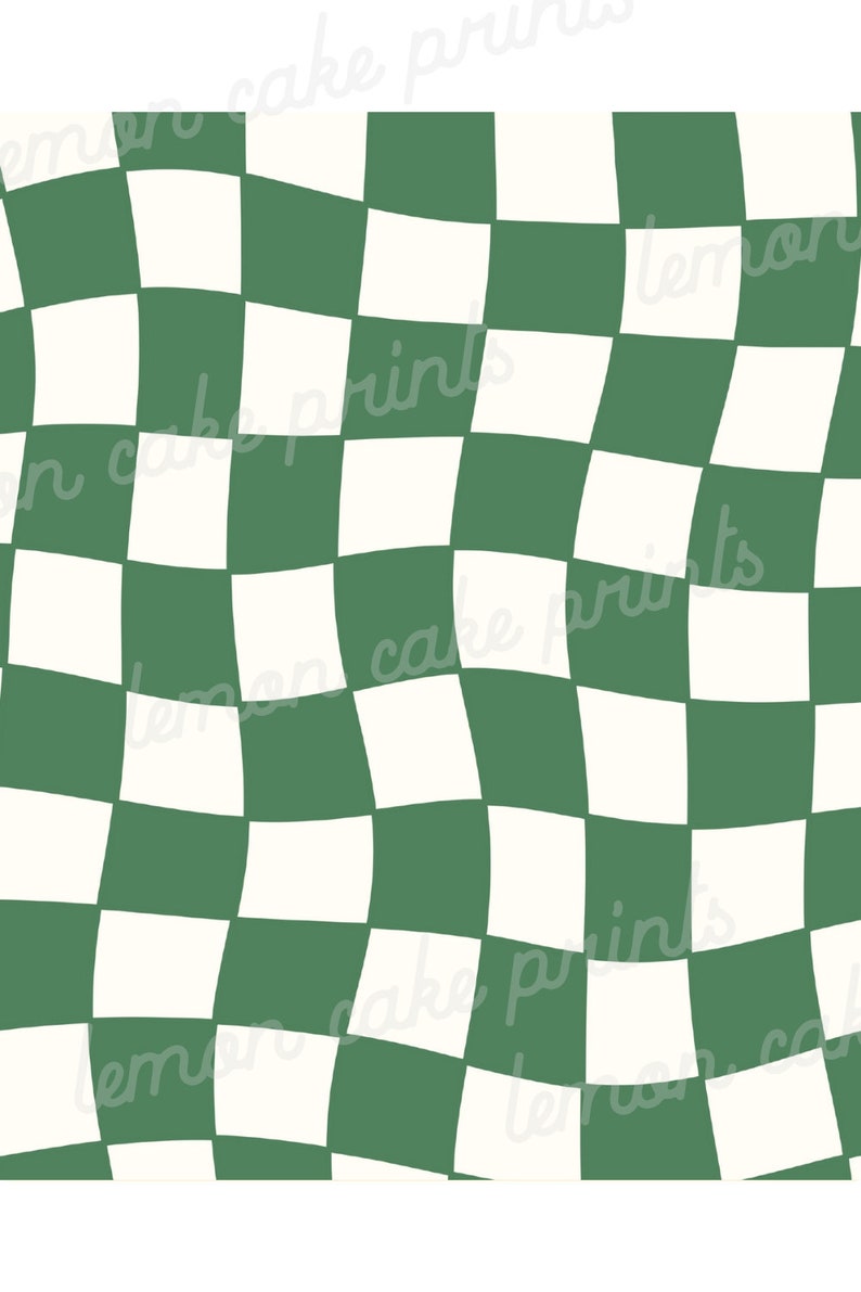 Dark Green Checkered Print, Wall Art Printable, Dark Green Aesthetic ...