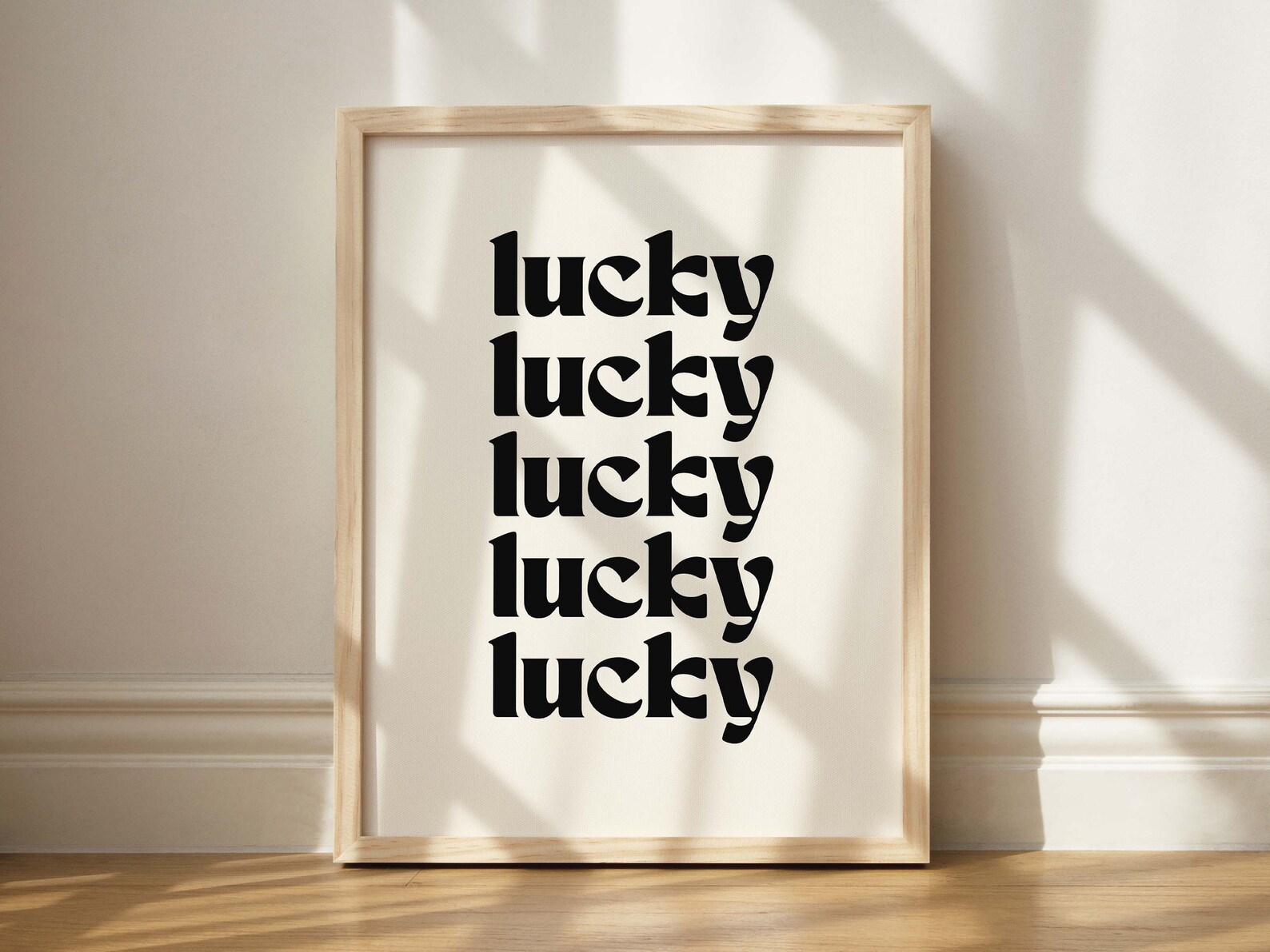Lucky Print, Lettering Wall Art, Printable Quote Decor, Lucky Aesthetic ...