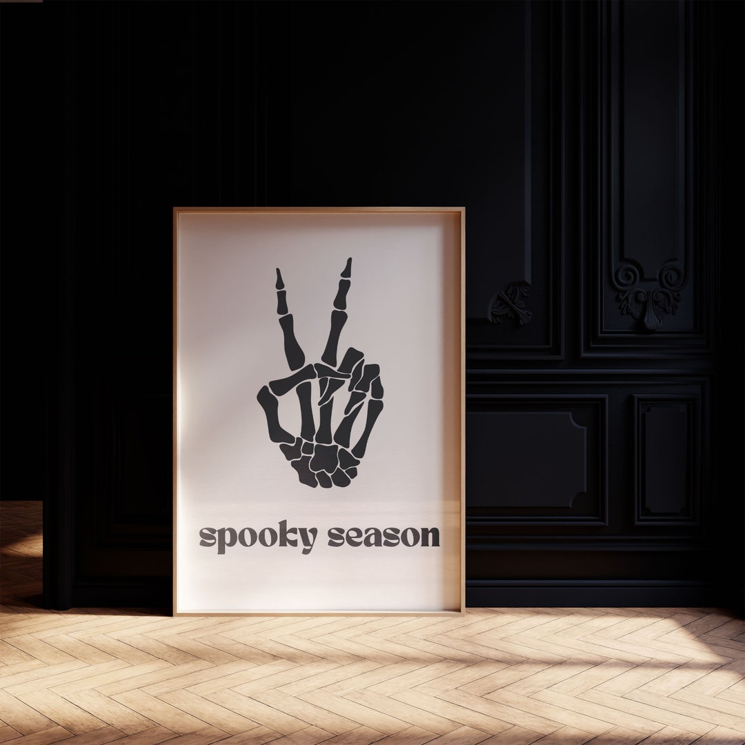 Spooky Season Skeleton Print, Funny Halloween Art, Printable Skeleton ...