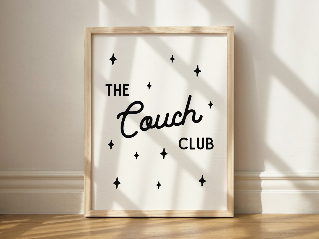 The Couch Club Print, Living Room Wall Decor Modern, Above the Couch ...