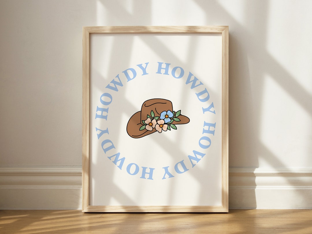 Howdy Print, Wall Art Printable, Cowboy Hat Print, Cowboy Hat ...
