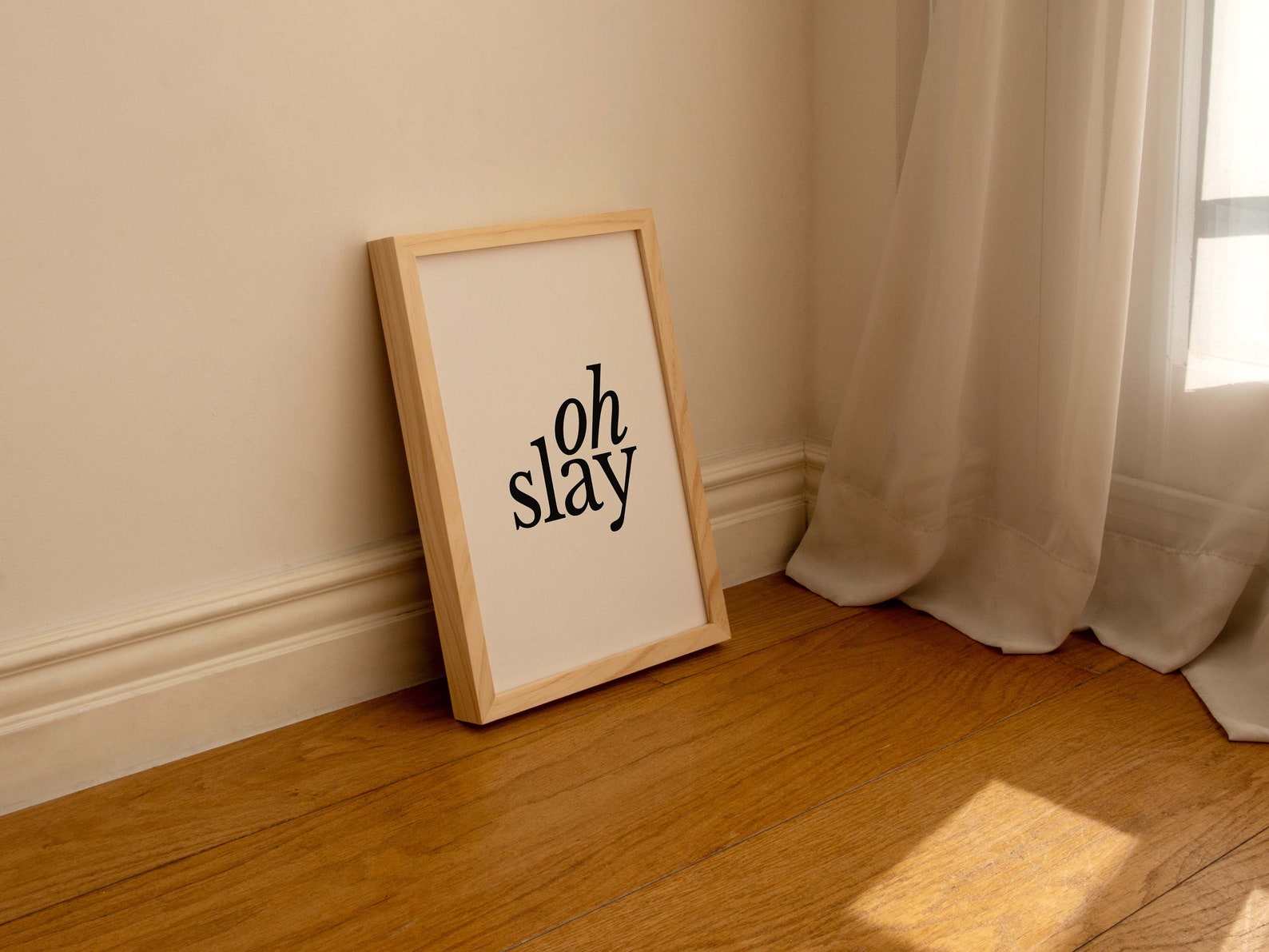 Oh Slay Print, Cute Wall Decor, Trendy Printable Lettering, Quote Wall ...