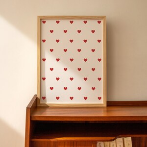 Mini Hearts Print, Wall Art Printable, Accent Prints, Heart Decor ...
