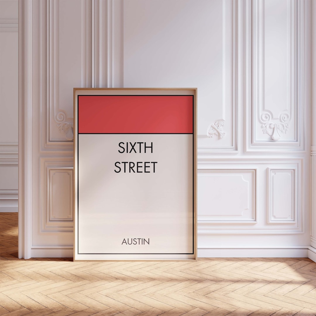 Sixth Street Austin Print, Poster Austin, Aesthetic Texas Decor, Austin ...