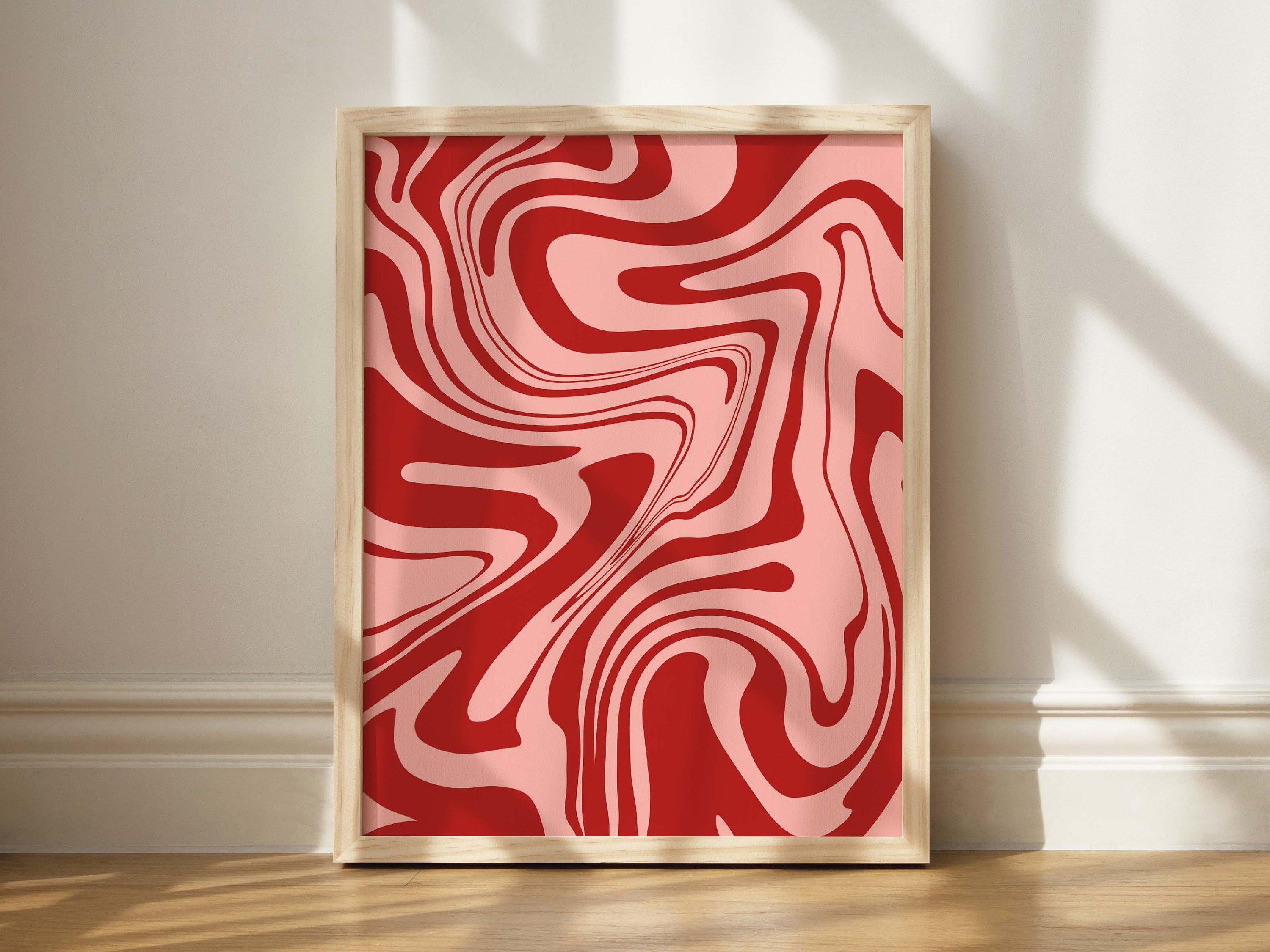 Valentine Swirl Prints, Galentines Poster, Trippy Wall Art, Swirly ...