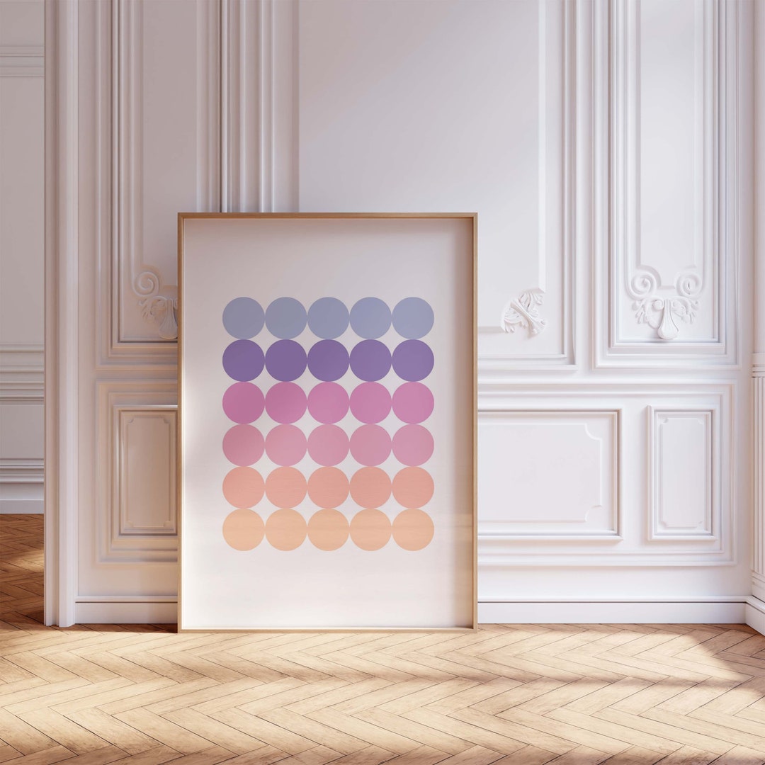 Sunset Color Palette Print, Circle Abstract Art, Printable Colorful ...