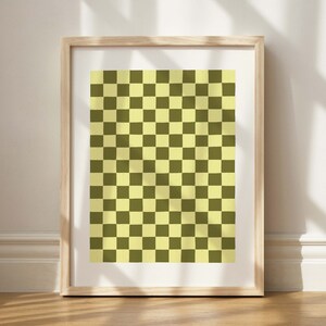 Olive Painted Checks Print, Quirky Wall Art, Trendy Poster, Printable ...
