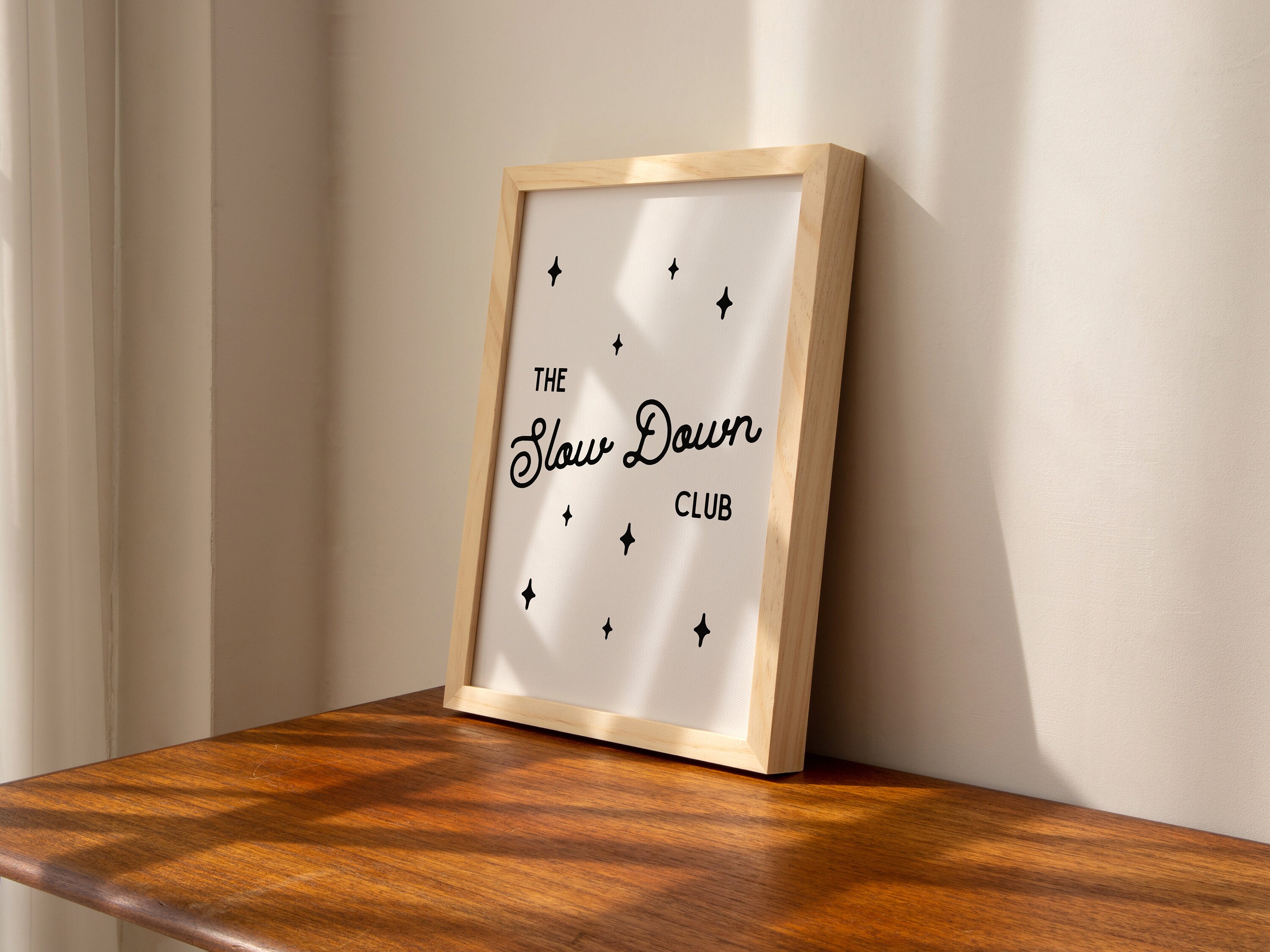 The Slow Down Club Print, Slow Down Wall Art, Digital Download Living ...