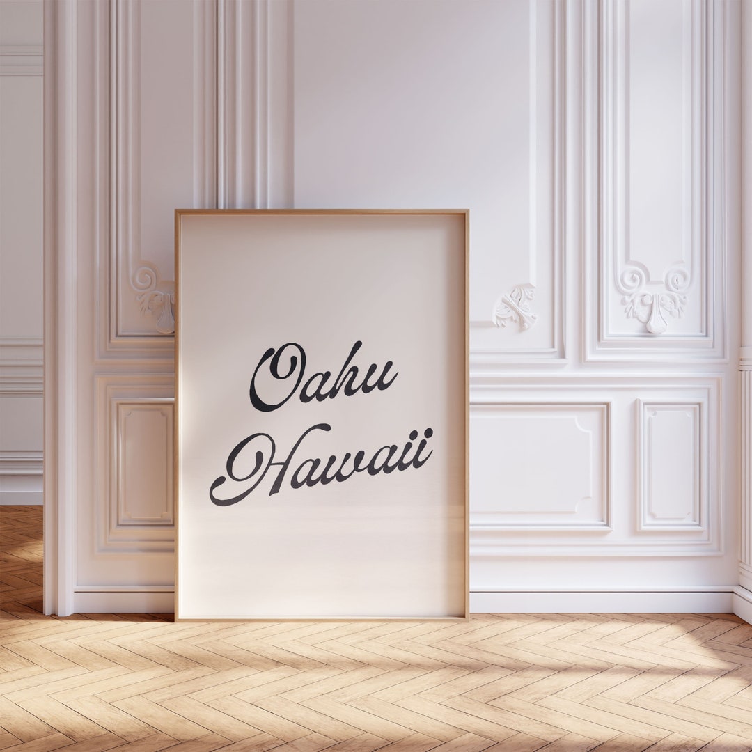 Oahu Hawaii Print, Island Wall Art, Printable Summer Decor, Travel Art ...