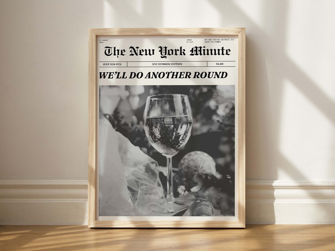 Another Round Newspaper Print, Out With the Girls, Printable Newspaper ...