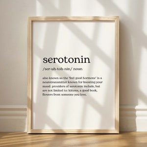 Serotonin Definition Print, Store Bought is Fine, Trendy Wall Art ...